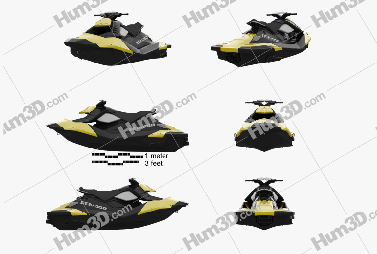 BRP Sea-Doo Spark 2013 Blueprint Template - 3DModels.org
