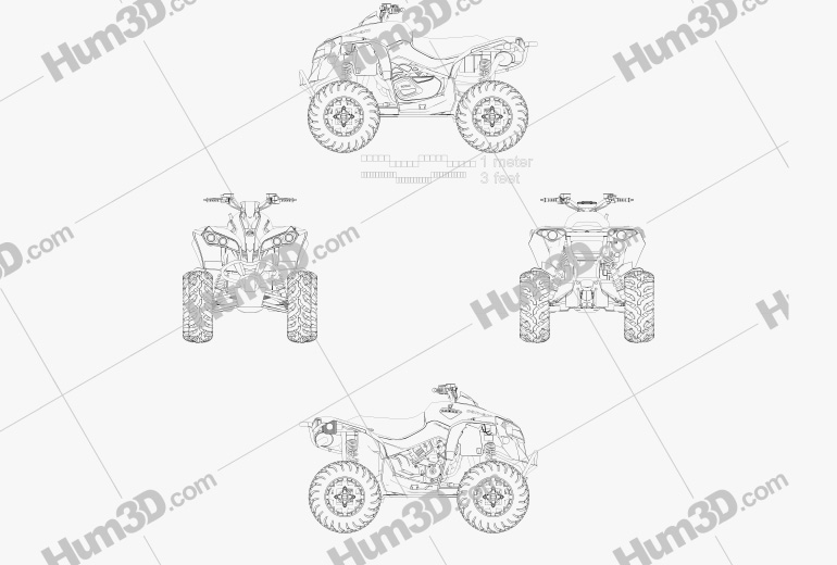BRP Can-Am Renegade 2014 Blueprint - 3DModels.org