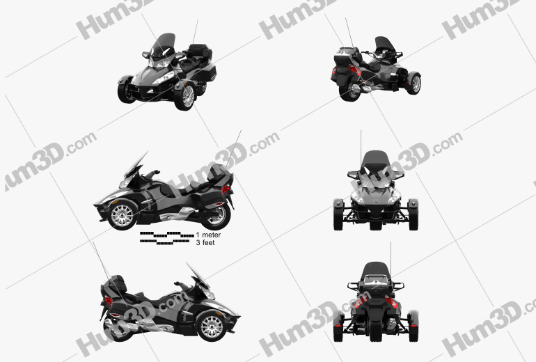 BRP Can-Am Spyder RT 2014 Blueprint Template - 3DModels.org
