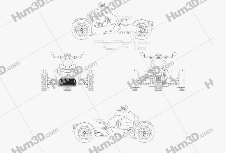 BRP Can-Am Ryker 2021 Blueprint - 3DModels.org