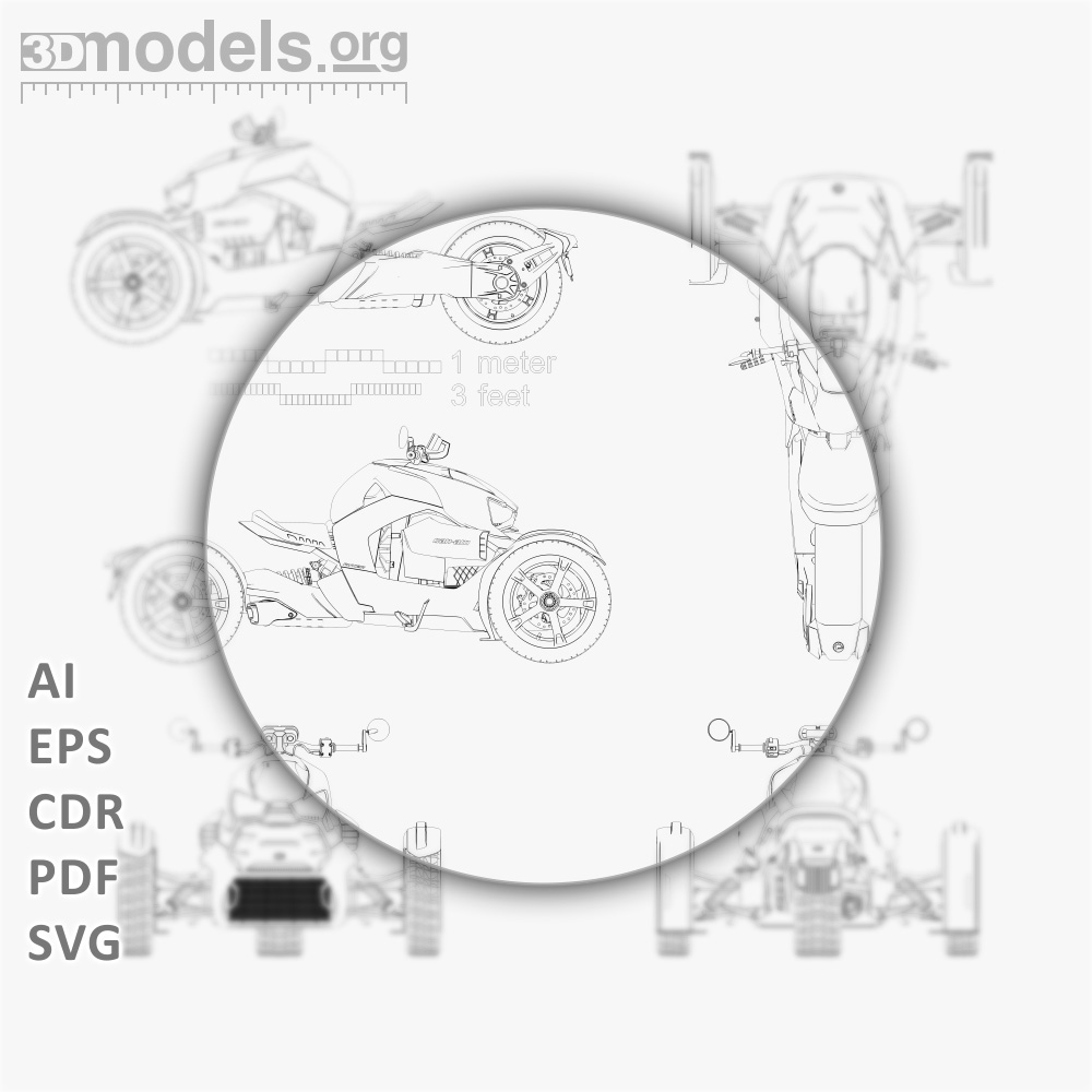 BRP Can-Am Ryker 2021 Vector Blueprint - 3DModels.org