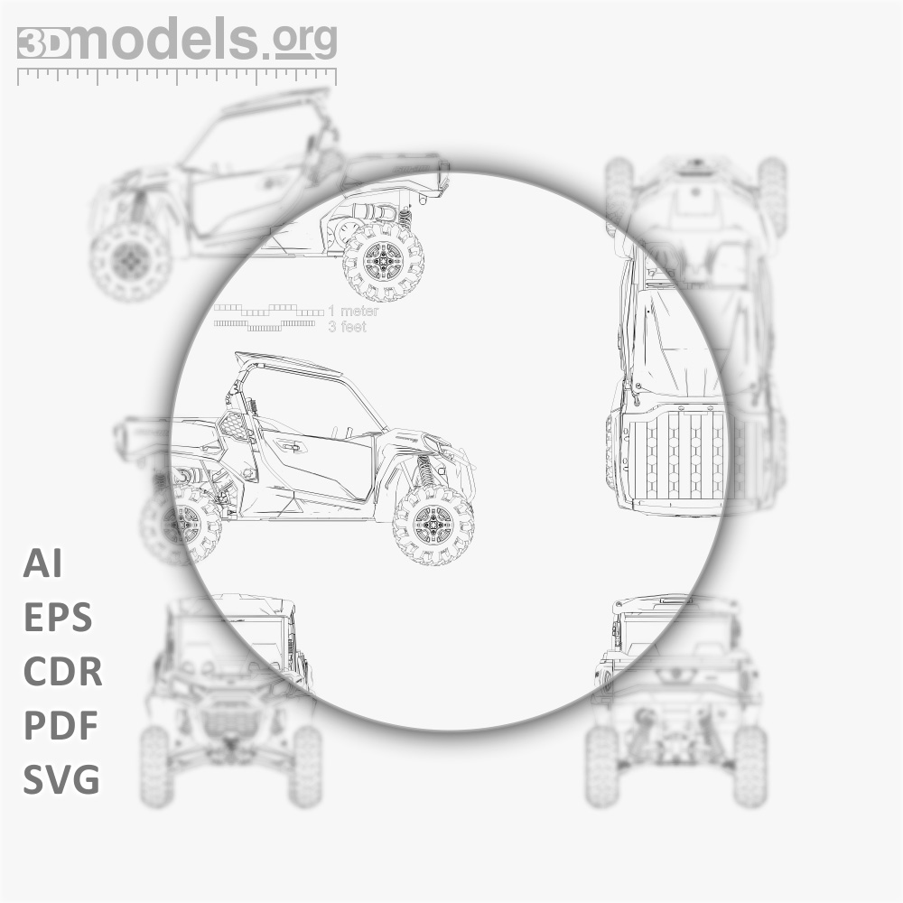 BRP Can-Am Commander XT 2021 Vector Blueprint - 3DModels.org