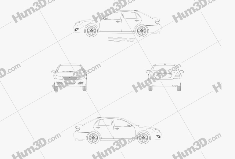 BYD F6 2013 Blueprint - 3DModels.org