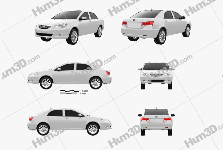 BYD G3 2013 Blueprint Template - 3DModels.org