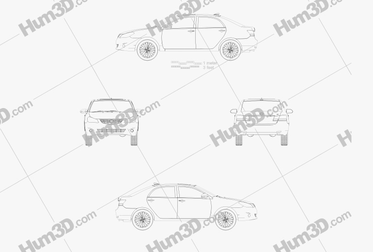 BYD G3 2013 Blueprint - 3DModels.org