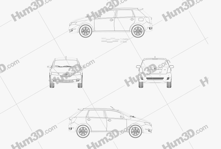 BYD e6 2014 Blueprint - 3DModels.org