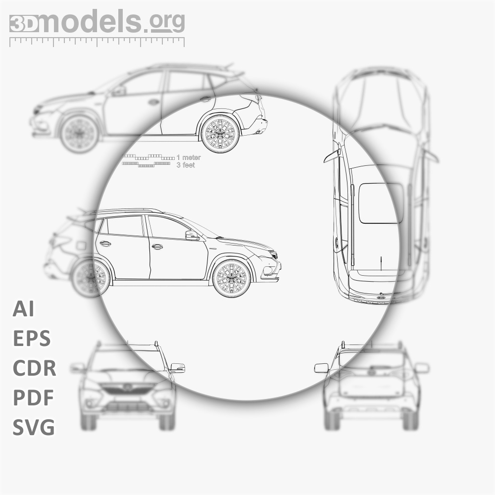 BYD S3 2018 Vector Blueprint - 3DModels.org