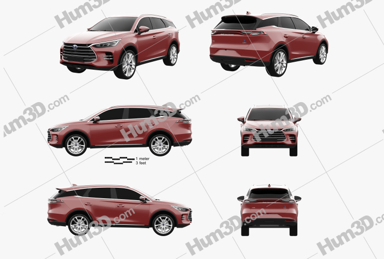 BYD Tang DM 2020 Blueprint Template - 3DModels.org