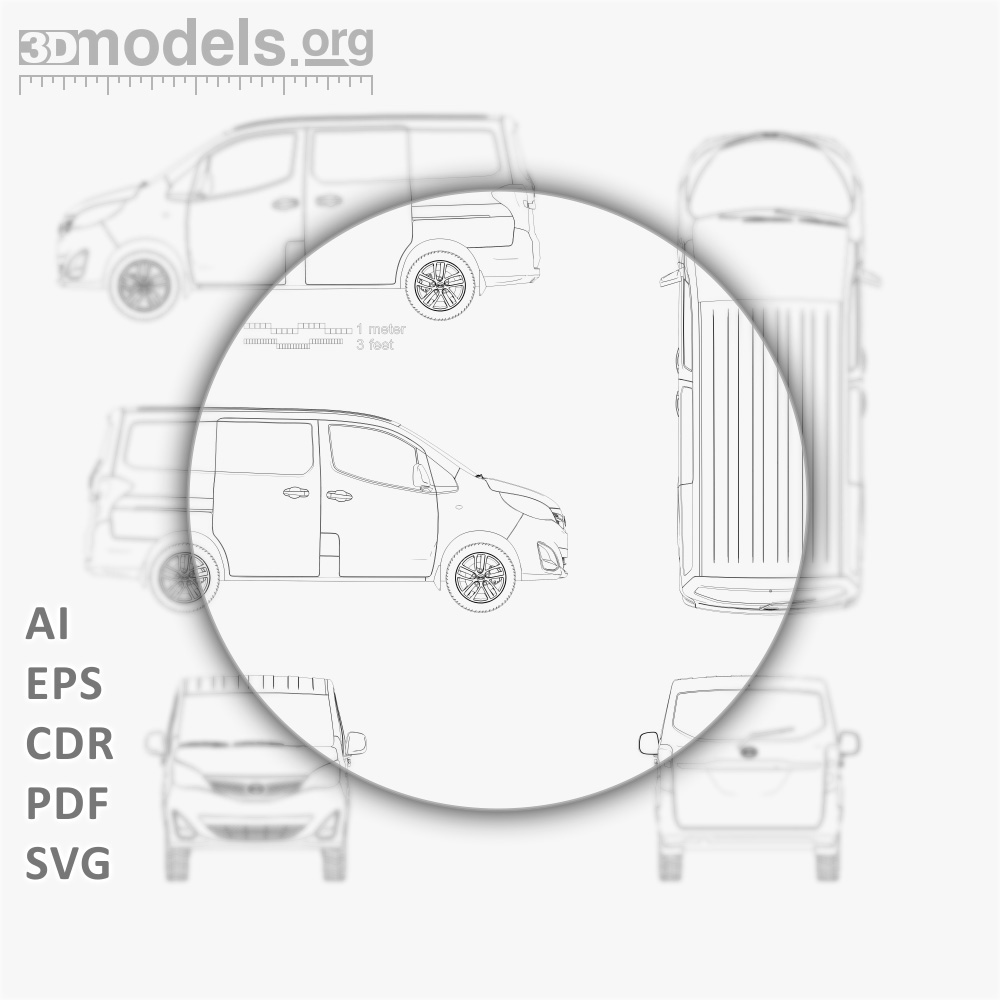 BYD M3 2017 Vector Blueprint - 3DModels.org