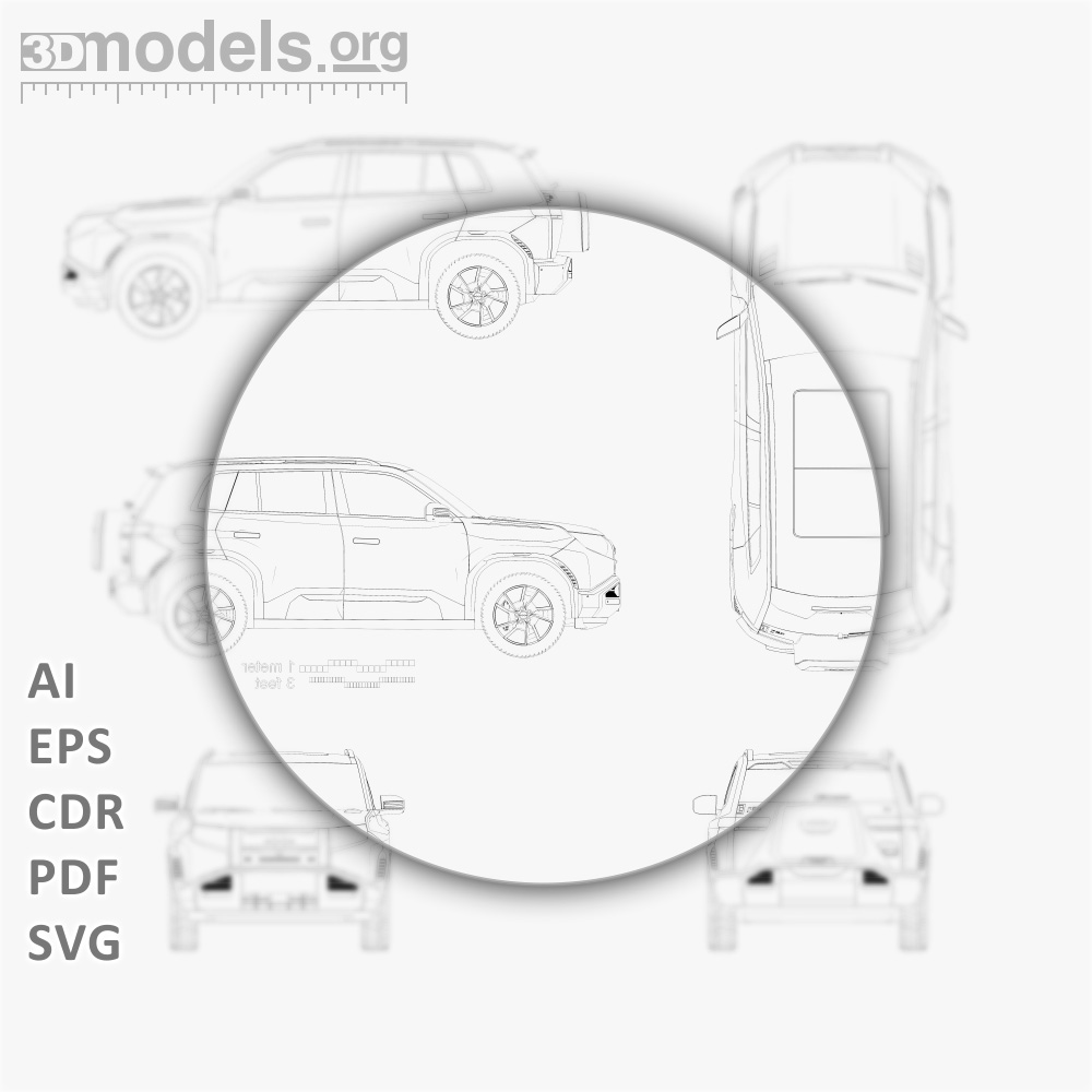 BYD Leopard 3 2025 Vector Blueprint - 3DModels.org