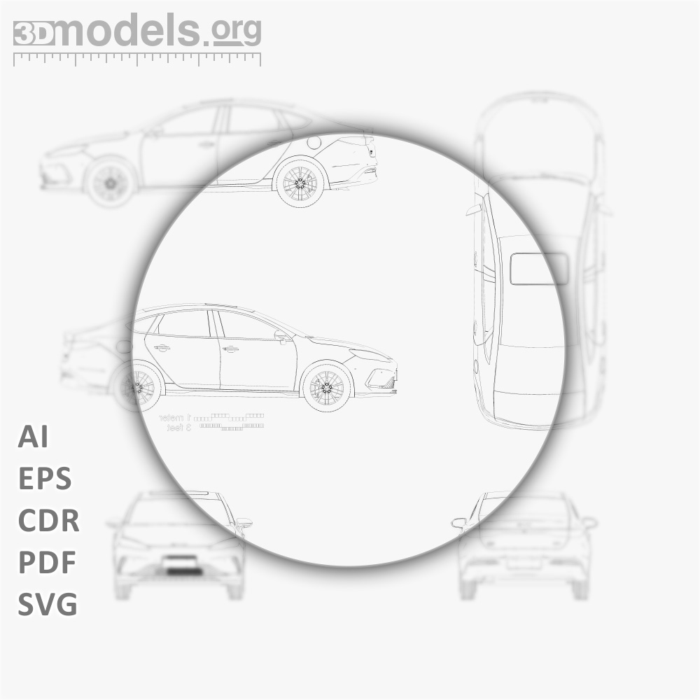 BYD Seal 05 DM i 2025 Vector Blueprint - 3DModels.org