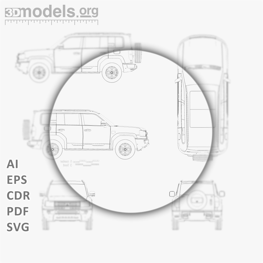 BYD Leopard 5 2025 Vector Blueprint - 3DModels.org