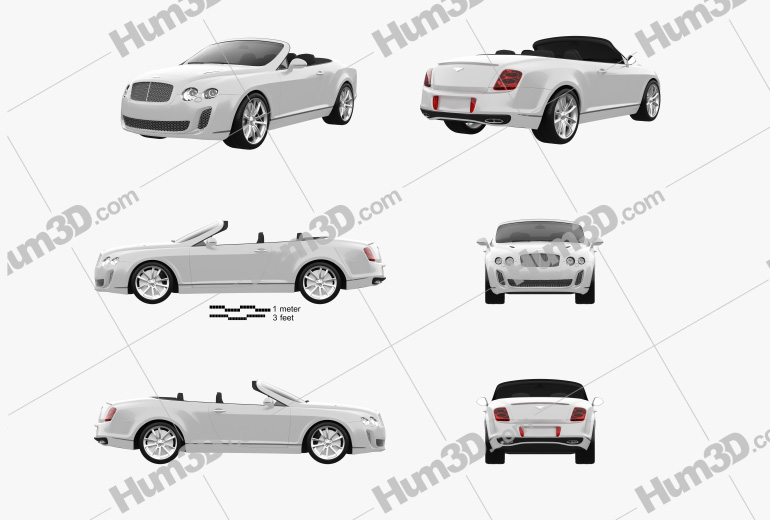 Bentley Continental Supersports convertible 2012 Blueprint Template ...