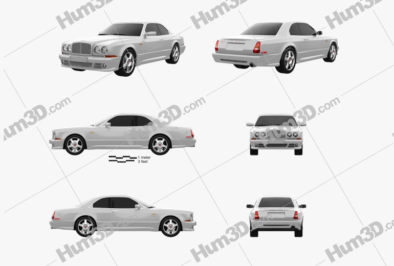 Bentley Continental SC 1999 Blueprint Template - 3DModels.org