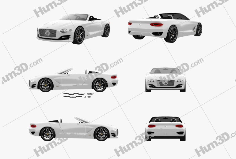 Bentley EXP 12 Speed 6e 2017 Blueprint Template - 3DModels.org