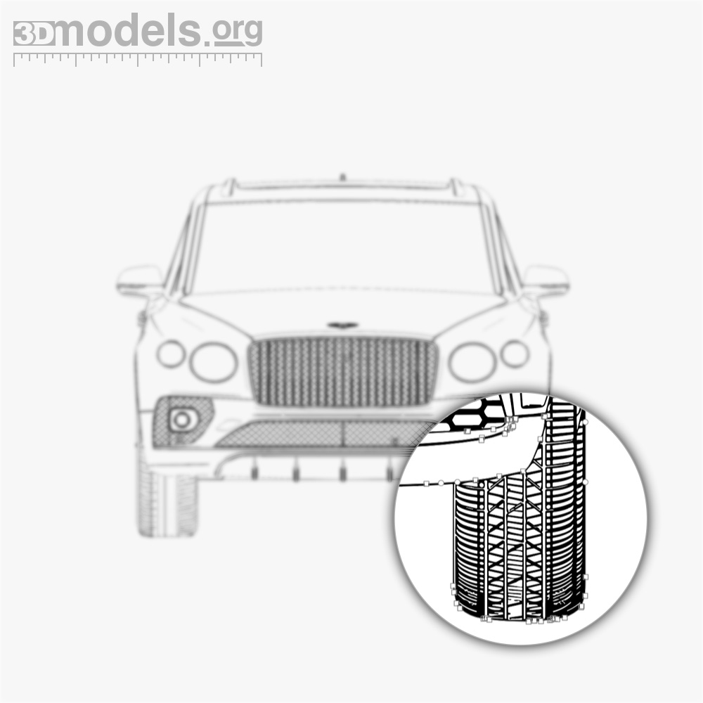 Bentley Bentayga EWB Azure First Edition 2025 Vector Blueprint ...