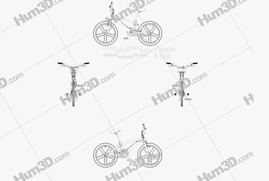 Bicycle blueprints Download in PNG - 3DModels.org