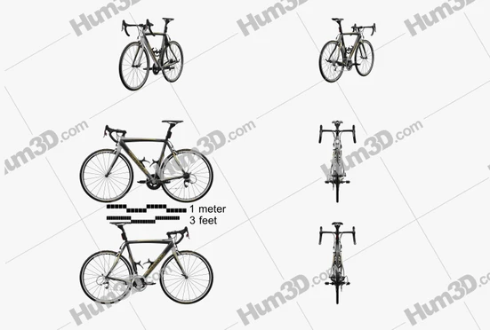 Bicycle blueprints Download in PNG - 3DModels.org