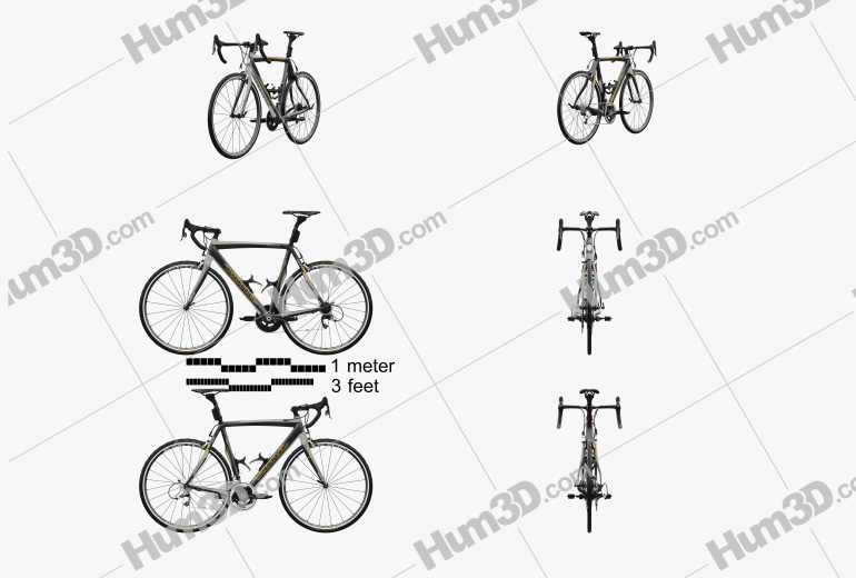 Bicycle Kona Red Zone 2013 Blueprint Template - 3DModels.org