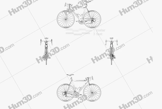 Bicycle blueprints Download in PNG - 3DModels.org