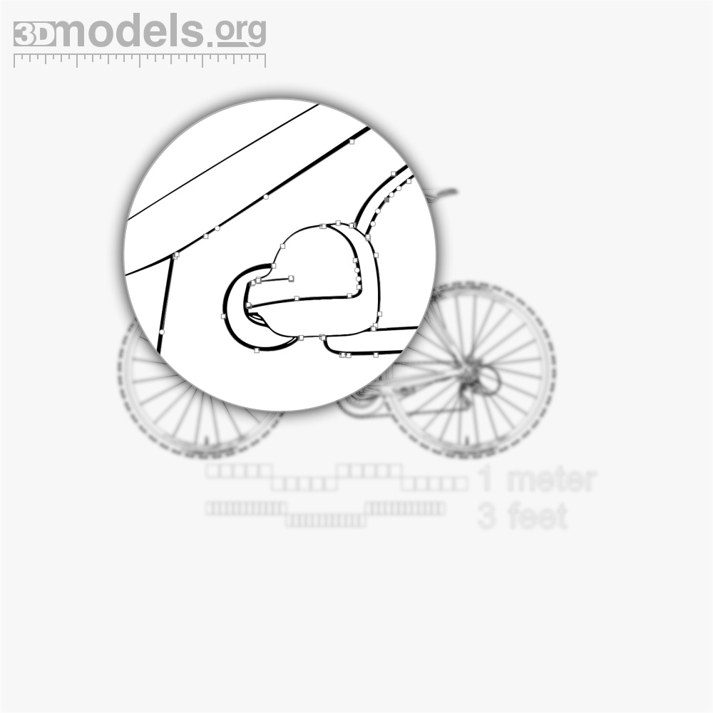 Bicycle Kona Red Zone 2013 Vector Blueprint - 3DModels.org