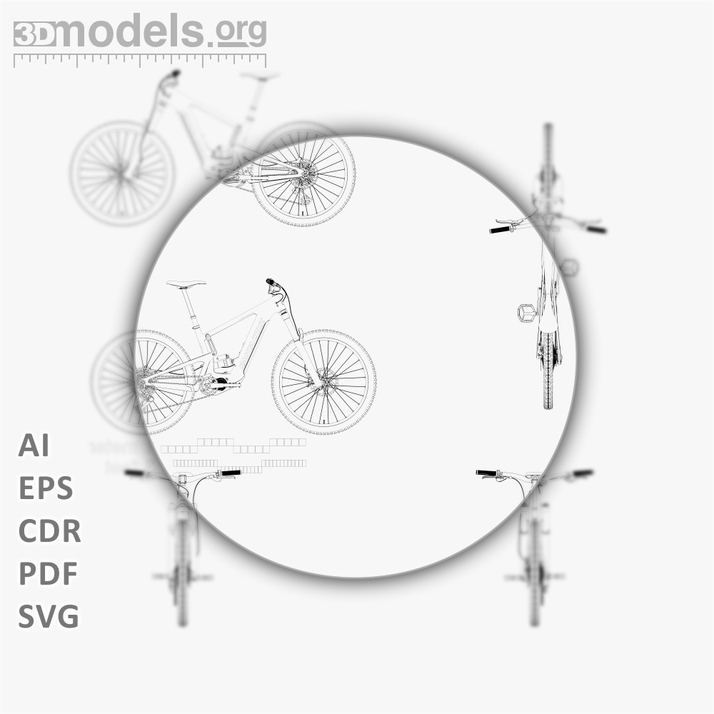 Bicycle Santa-Cruz Heckler SL GX 2025 Vector Blueprint - 3DModels.org