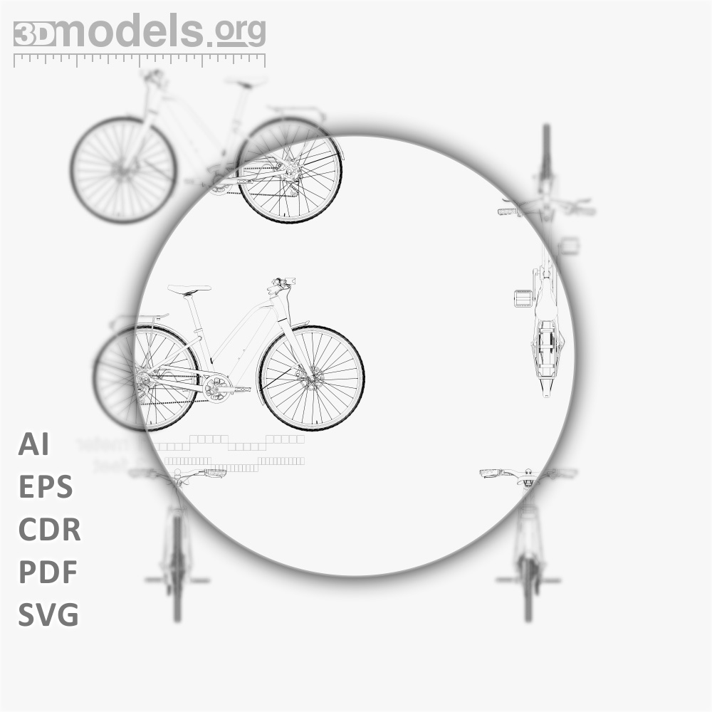 Bicycle Trek Fxplus2 2025 Vector Blueprint - 3DModels.org