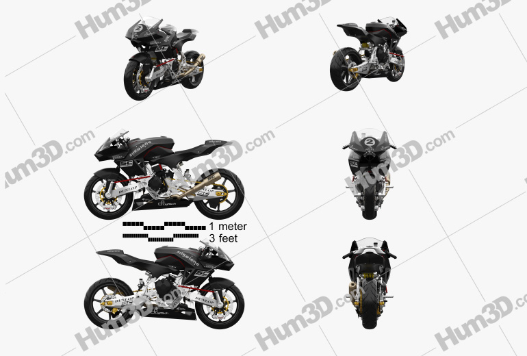 Bimota Vyrus 986 M2 2015 Blueprint Template - 3DModels.org