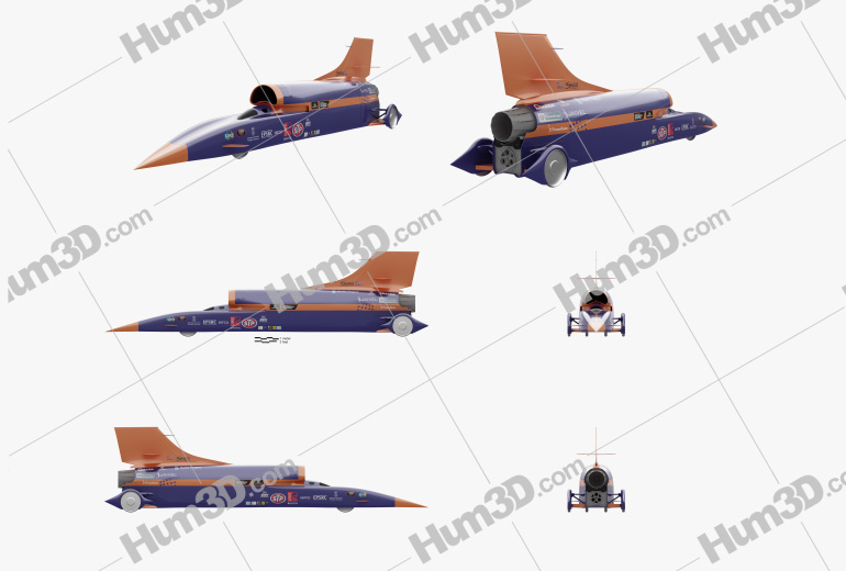 Bloodhound SSC 2015 Blueprint Template - 3DModels.org