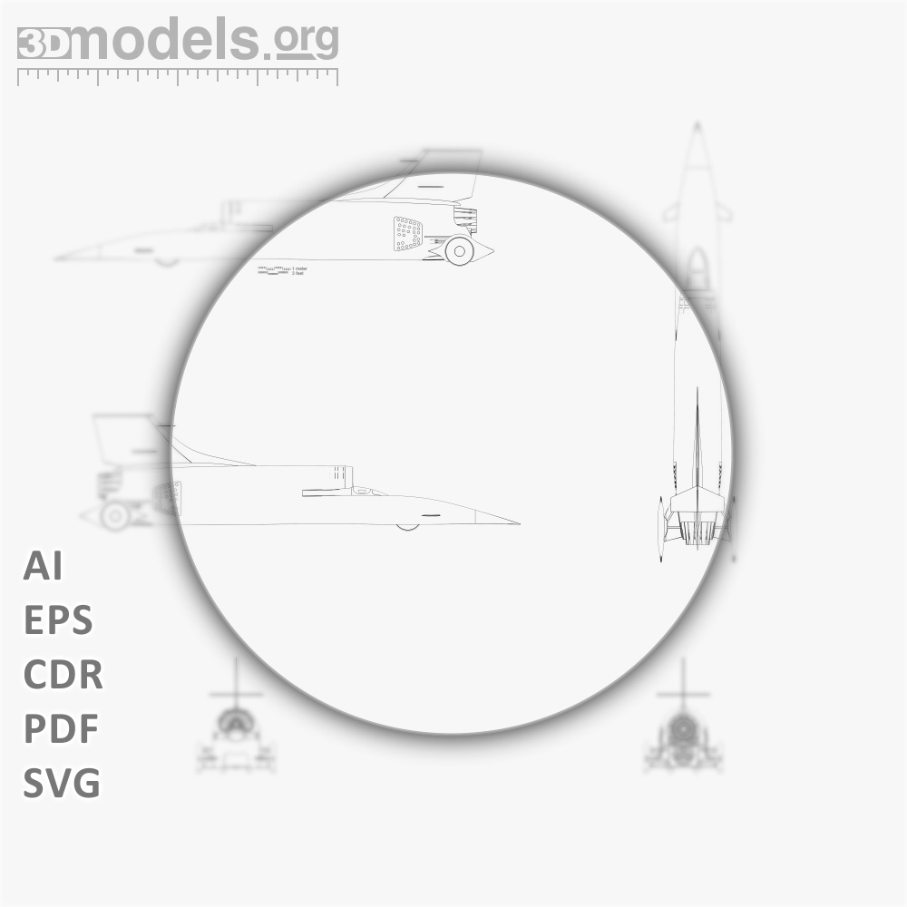 Bloodhound SSC 2015 Vector Blueprint - 3DModels.org