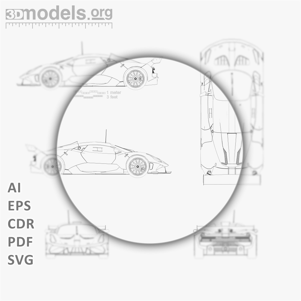 Brabham BT63 GT2 2025 Vector Blueprint - 3DModels.org