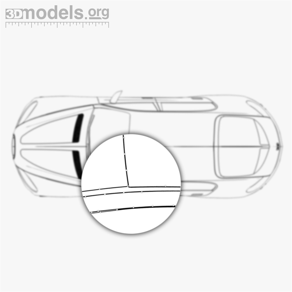 Bugatti 16C Galibier 2010 Vector Blueprint - 3DModels.org