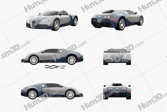 Bugatti blueprints Download in PNG - 3DModels.org
