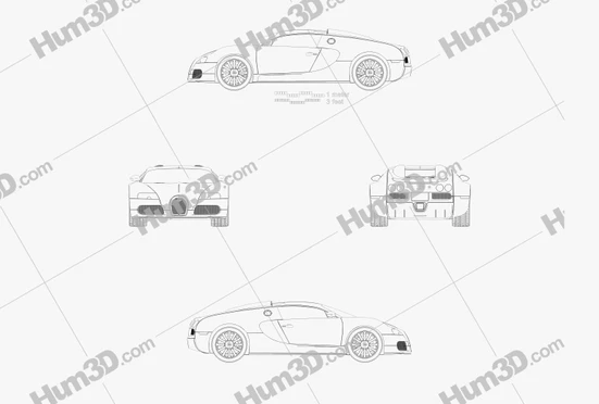 Bugatti blueprints Download in PNG - 3DModels.org