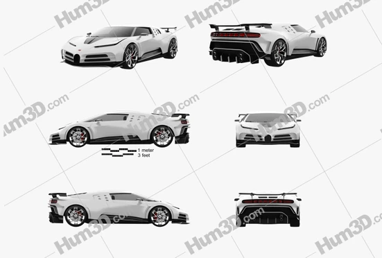 Bugatti blueprints Download in PNG - 3DModels.org