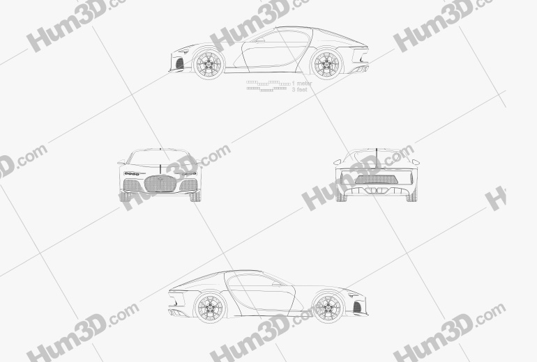 Bugatti Atlantic 2016 Blueprint - 3DModels.org
