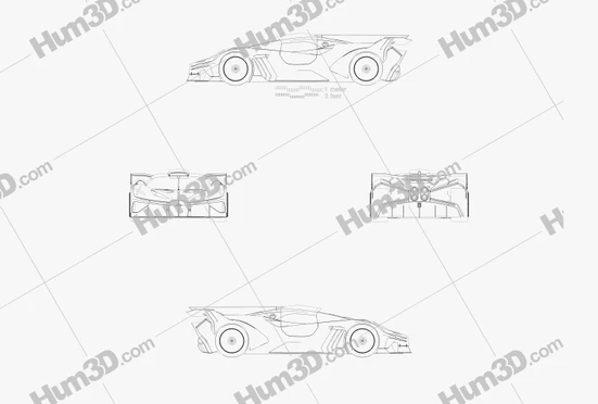 Bugatti blueprints Download in PNG - 3DModels.org