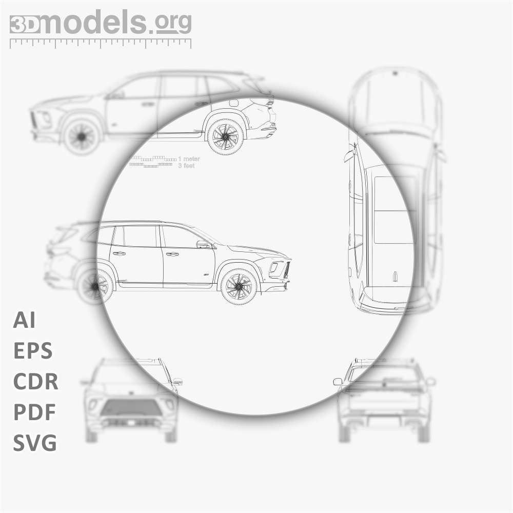 Buick Enclave ST 2025 Vector Blueprint - 3DModels.org