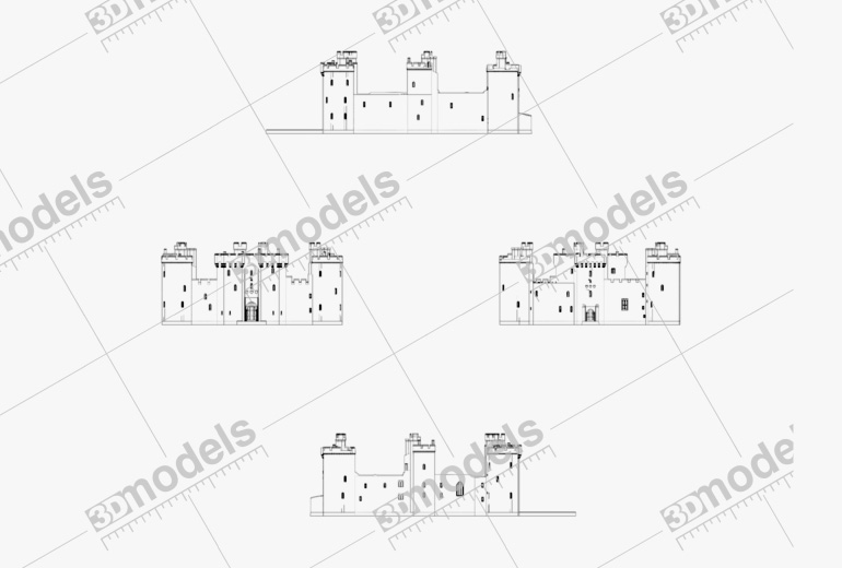 Bodiam Castle Blueprint - 3DModels.org
