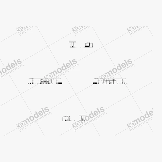 Gas station Blueprint Download in PNG - 3DModels.org