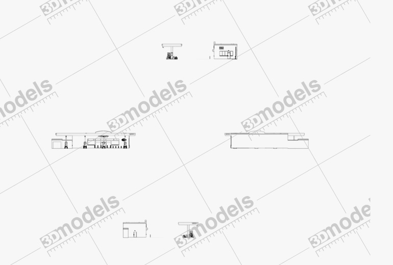ESSO gas station 001 Blueprint - 3DModels.org