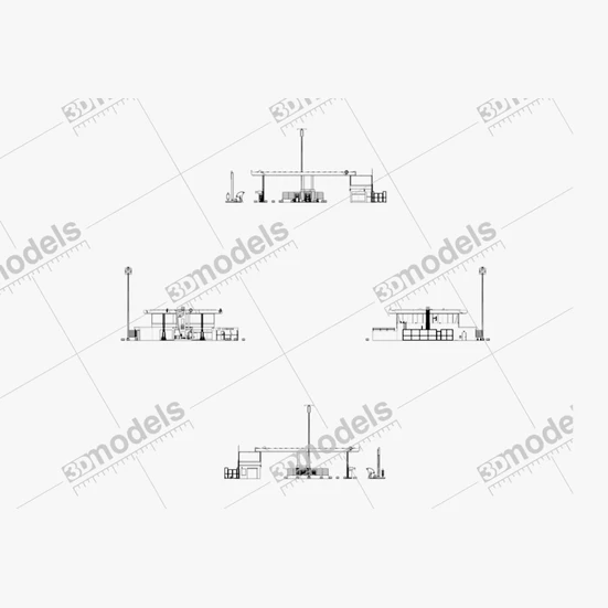 Gas station Blueprint Download in PNG - 3DModels.org