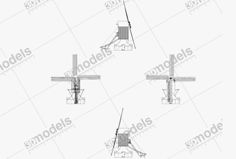 Windmill Sint Jan Blueprint - 3DModels.org