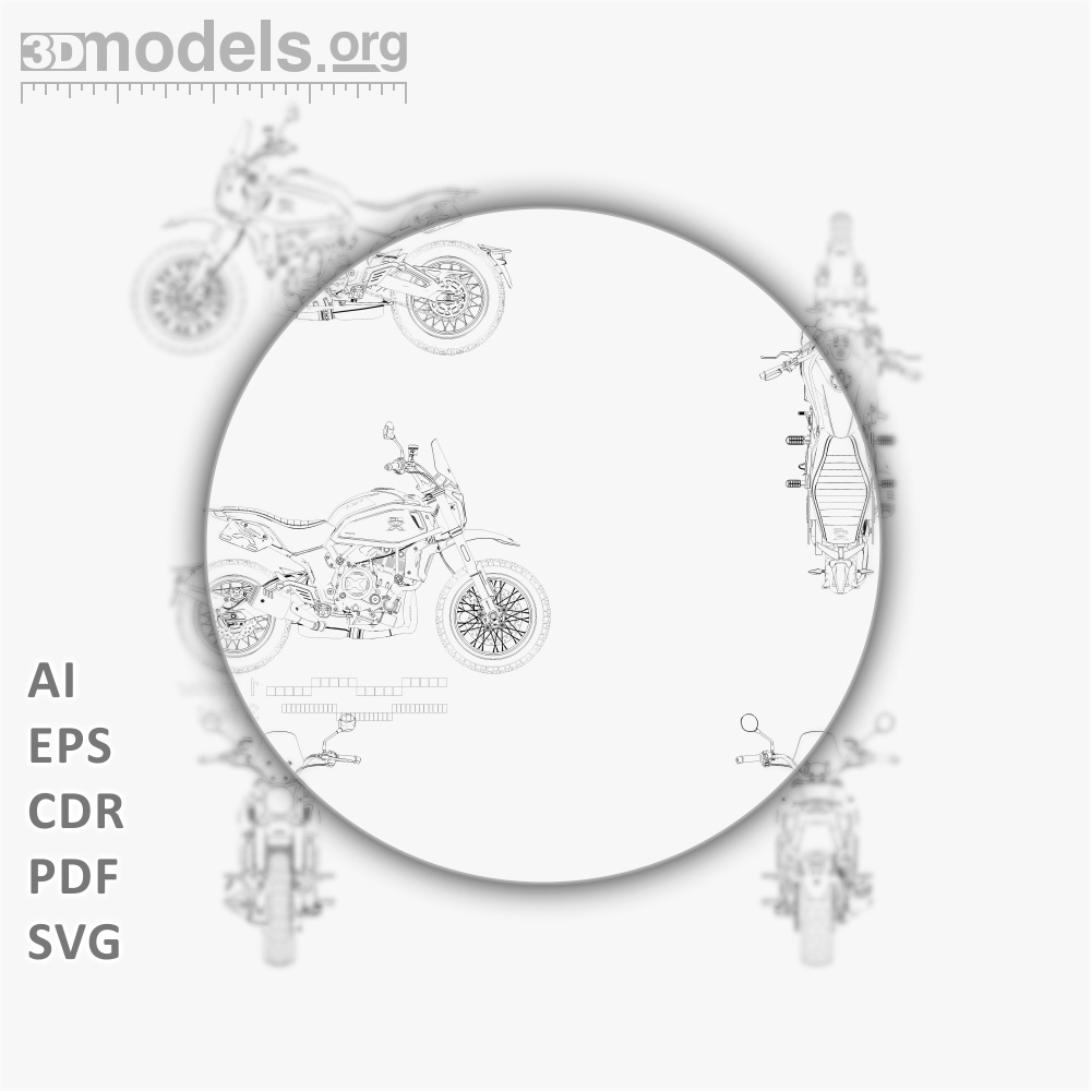 CF-Moto 700 CL-X Adventure 2025 Vector Blueprint - 3DModels.org