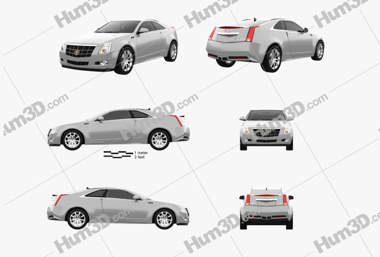 Cadillac CTS 2015 Blueprint Template - 3DModels.org
