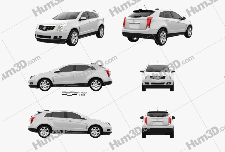 Cadillac SRX 2015 Blueprint Template - 3DModels.org