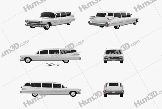 Hearse blueprints Download in PNG - 3DModels.org