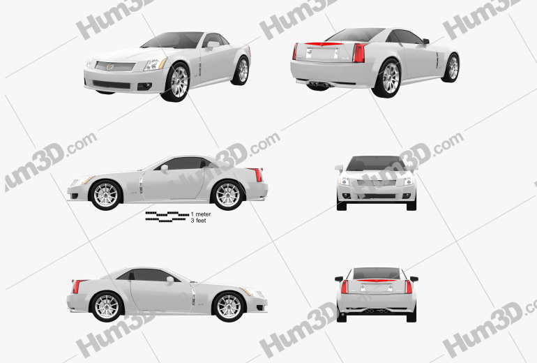 Cadillac XLR 2009 Blueprint Template - 3DModels.org