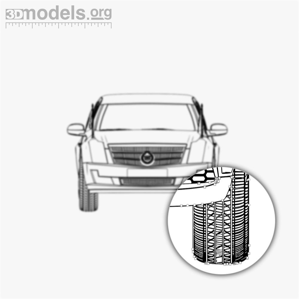 Cadillac US Presidential State Car 2020 Vector Blueprint - 3DModels.org
