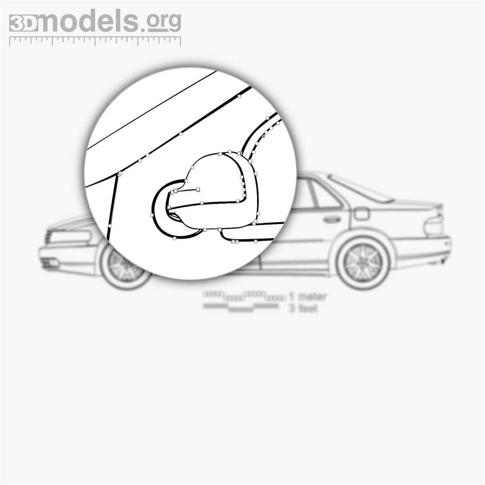 Cadillac Seville STS 2004 Vector Blueprint - 3DModels.org